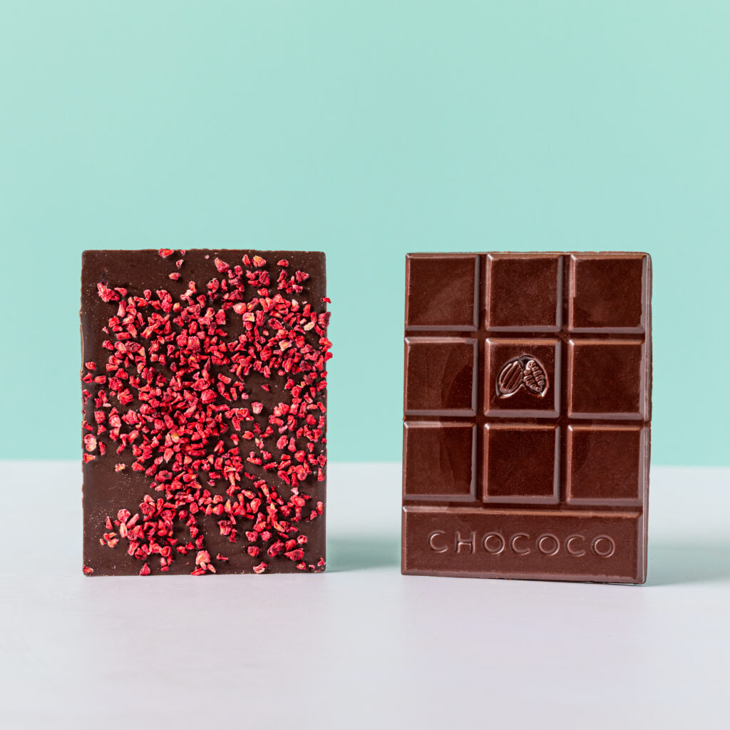 Chococo - Ravishing Raspberry studded 72% Dark Chocolate Bar (vf) | The ...